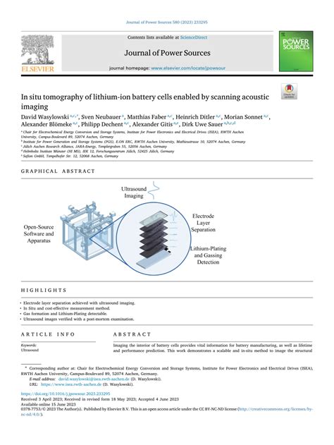 Pdf In Situ Tomography Of Lithium Ion Battery Cells Enabled By