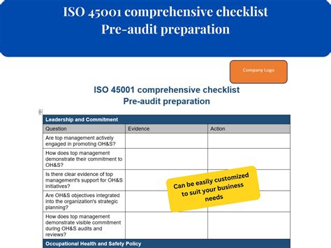 Iso 45001 Checklist For Hassle Free Audit Success Comprehensive Iso