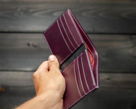 Ultra Violet Horween Shell Cordovan Leather Wallet Handmade Wallet
