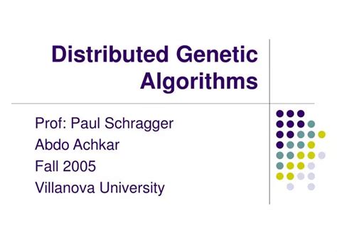 ppt distributed genetic algorithms powerpoint presentation free