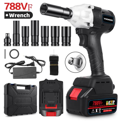 Yoogoo 988vf Wrench Electric Cordless Socket Torque Reverse Tire Repair Disassemblly 880nm