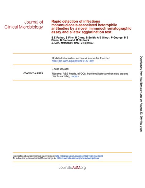 Pdf Notes Rapiddetection Ofinfectious Mononucleosis Associated