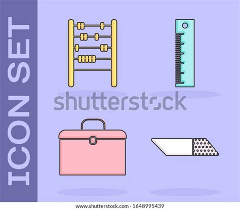 Set Eraser Rubber Abacus Briefcase Ruler Stock Vector Royalty Free 1648995439 Shutterstock