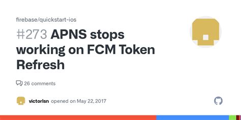 Apns Stops Working On Fcm Token Refresh · Issue 273 · Firebasequickstart Ios · Github