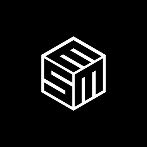 Smm Letter Logo Design With Black Background In Illustrator Cube Logo