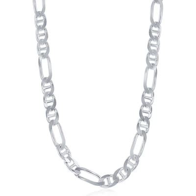 Links Of Italy Sterling Silver 73mm Figaro Gucci Chain Rhodium