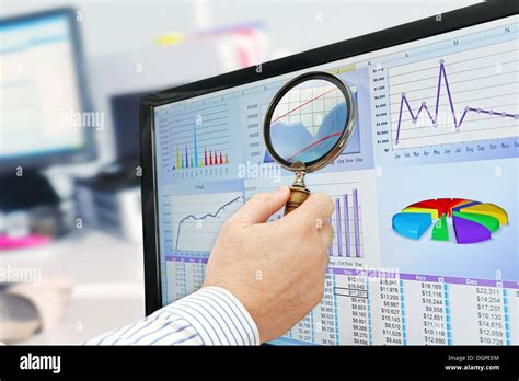 Analyzing Data On Computer Stock Photo Alamy