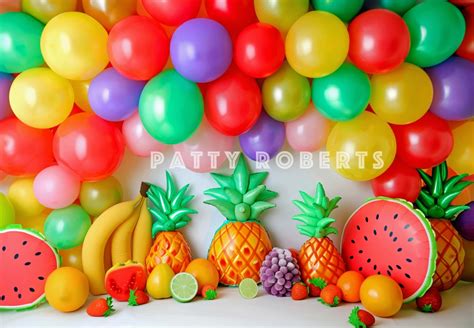 Kate Summer Fruits Balloons Arch Backdrop For Photography