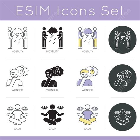 Emotion Icons Set Line Concept Human Vector Line Concept Human Png