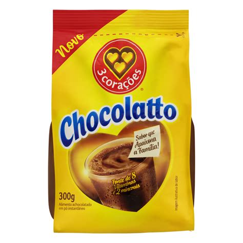 Achocolatado PÓ 3 CoraÇÕes Chocolatto Pacote 300g Gtin Ean Upc 7896005804391 Cadastro De