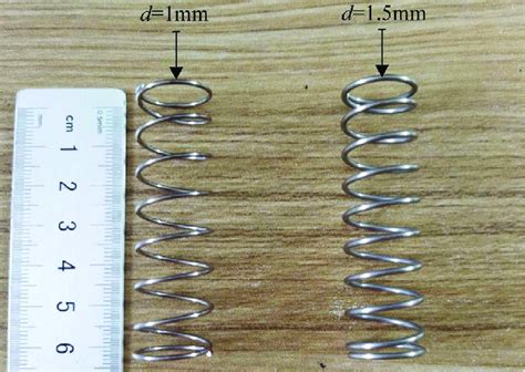 two types of springs with different wire diameters installed in the