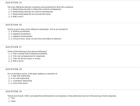 Solved Question 35 The Main Difference Between Avoidance And
