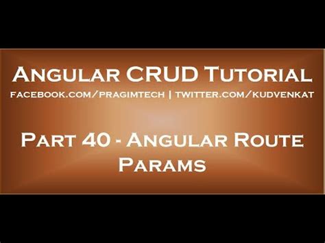 Angular Route Params YouTube