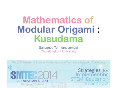 Pdf Mathematics Of Modular Origami Kusudama Workshop Presentation
