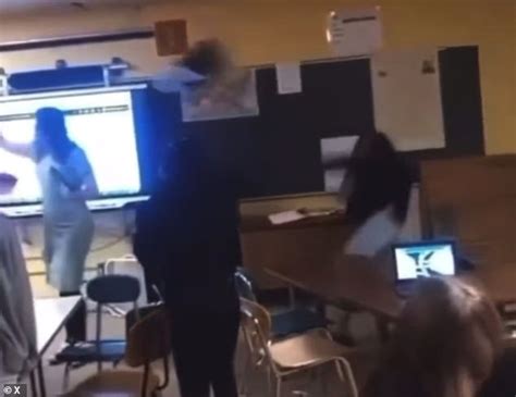 Shocking Moment Michigan Teacher Is Knocked Out Cold By Female Student