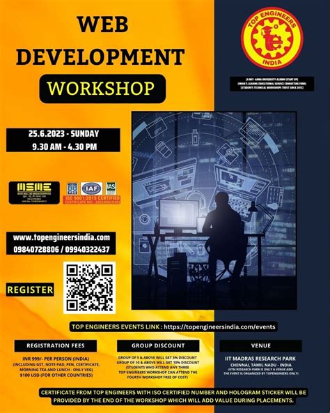 web development workshop tickets iit madras research park chennai