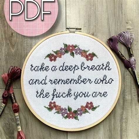 Quote Cross Stitch Pattern Instant Download Pdf File Self Etsy