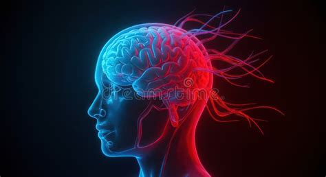 Colorful 3d Render Of Human Brain With Neural Connections Futuristic Medical Visualization
