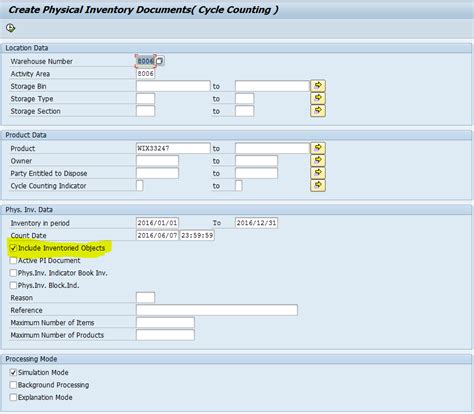 SCWM PI CC CREATE Include Inventoried Objects SAP Community