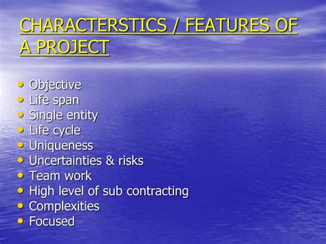 2 Project Definition Characteristic Features Classification Ppt