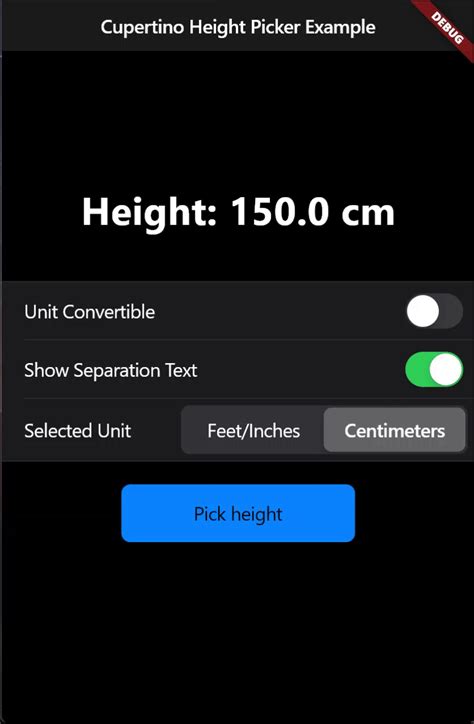 Cupertinoheightpicker Flutter Package