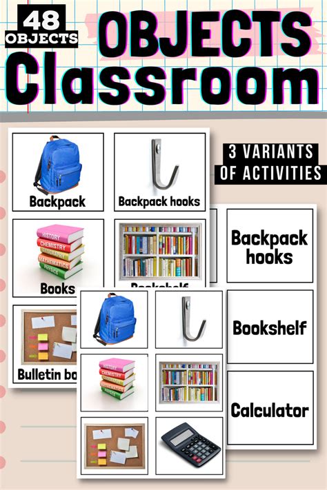 Back To School Vocabulary Engaging Classroom Objects Worksheets In English