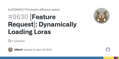 Feature Request Dynamically Loading Loras · Issue 9630