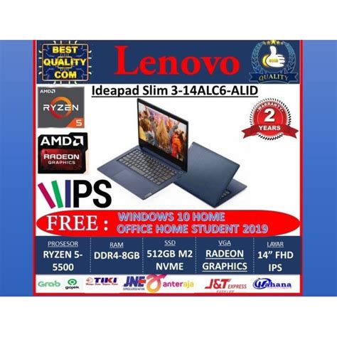 Jual Masih Ada Lenovo Ideapad Slim 3 Ryzen 5 5500 8Gb 512Ssd W10 Ohs 14 Fhd Ips B Shopee