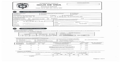 Uspec · Formato Ijnico Hoja De Vida Persona Natural Leyes 190 De