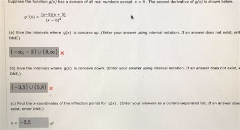 Solved Suppose The Function Gx Has A Domain Of A Real