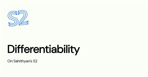 Differentiability Sahithyans S2