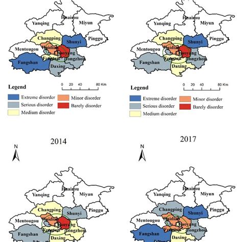 The Spatiotemporal Distribution Of The Overall Coupling Coordination Download Scientific