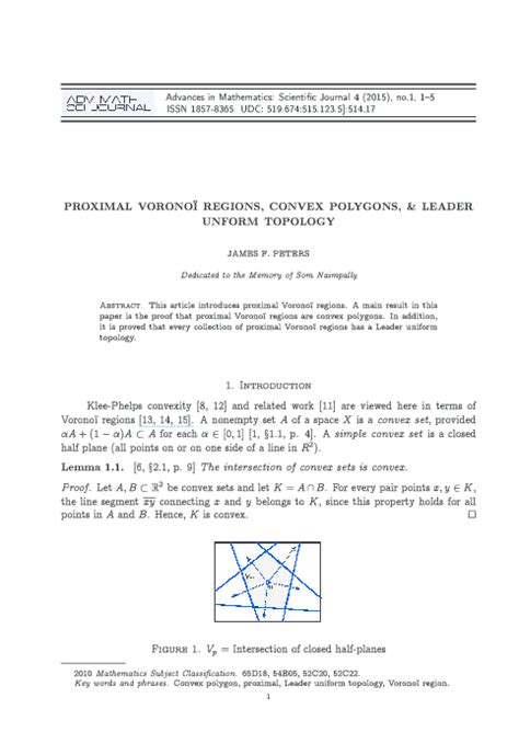 Pdf Proximal Voronoi Regions Convex Polygons And Leader Uniform Topology