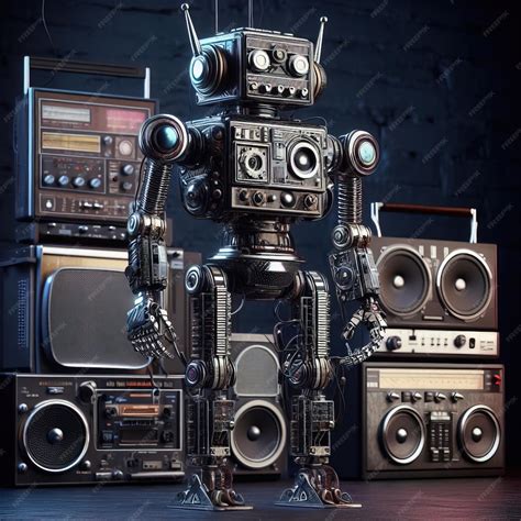 Premium Ai Image A Robot With Many Speakers