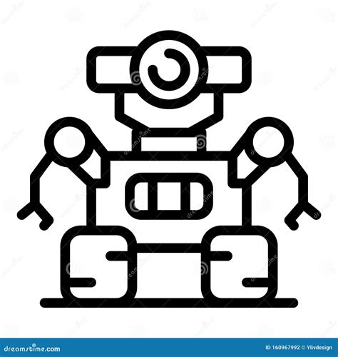 Space Robot Icon Outline Style Stock Vector Illustration Of Robot Graphic 160967992