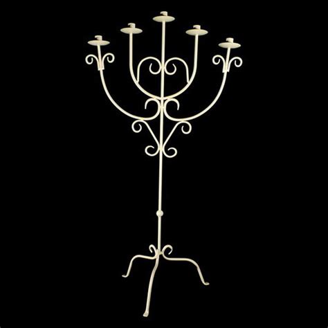 Підлоговий свічник канделябр на 5 свічок молочного кольору — ціна 975 грн у каталозі Свічники