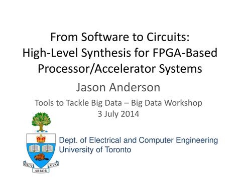 Ppt From Software To Circuits High Level Synthesis For Fpga Based Processoraccelerator