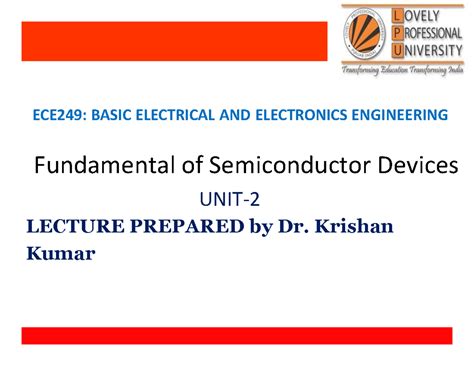 2ppt Transistor Unit 2 Lecture Prepared By Dr Krishan Kumar