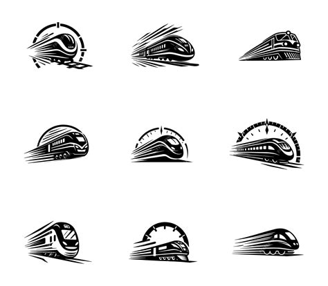 Premium Vector Vector Futuristic Train Logo Set Collection Modern Train Template Fast Speed