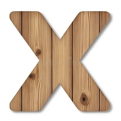 Wooden Letter X Displaying Multiplication Symbol Texture Shadowing