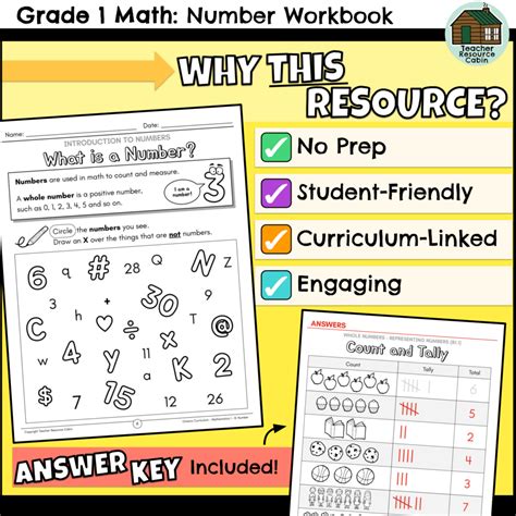 Grade 1 Number Workbook Ontario Math Teacher Resource Cabin
