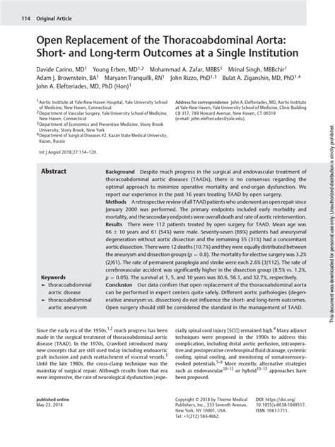 Short And Long Term Outcomes At A Single Institution Pdf