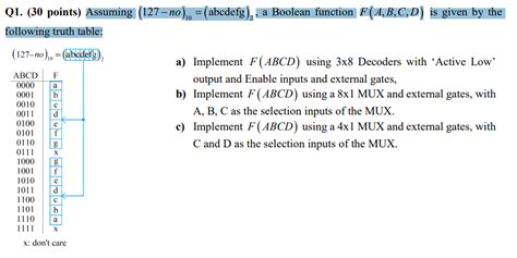 Solved Q1 30 Points Assuming 127−no 10 Abcdefg 2 A