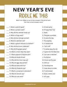 Free Printable New Year's Trivia Questions