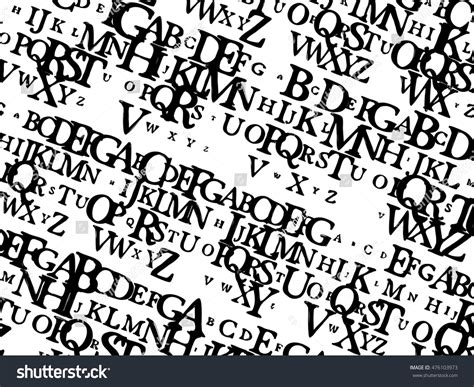 Alphabet Vector Background White Background Black Stock Vector Royalty