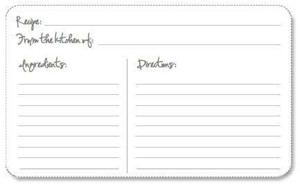 45 Printable Recipe Card 4x6 Template Free Download In Word For Recipe