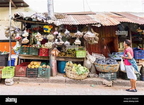 Juilgalpa Nicaragua March 12 2024 Street View With Market Stall