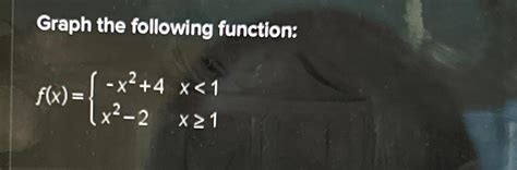Solved Graph the following function:f(x)={-x2+4,x