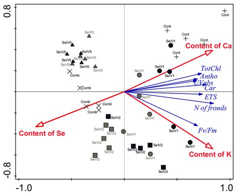 Redundancy Analysis Plot Showing The Strengths Of The Associations