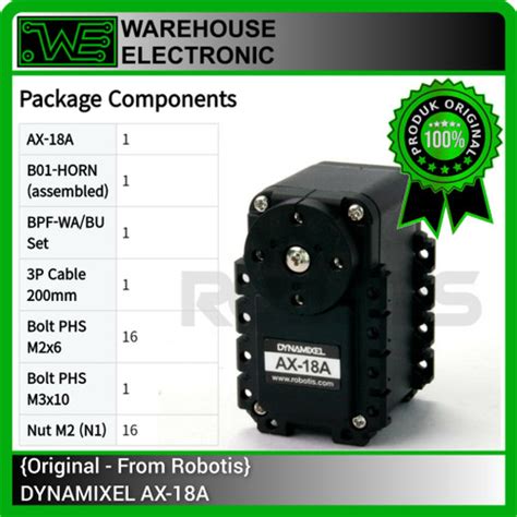 Jual Servo Dynamixel Ax 18a Original Robotis Ax 18a Dynamixel Ax18a